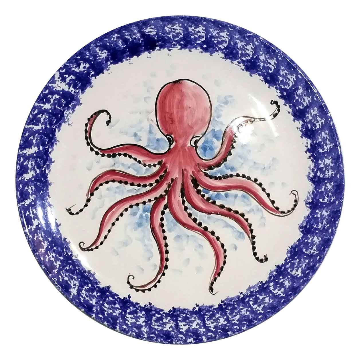 30 Cm Blue Octopus Deep Plate – treasuresofsicily.com